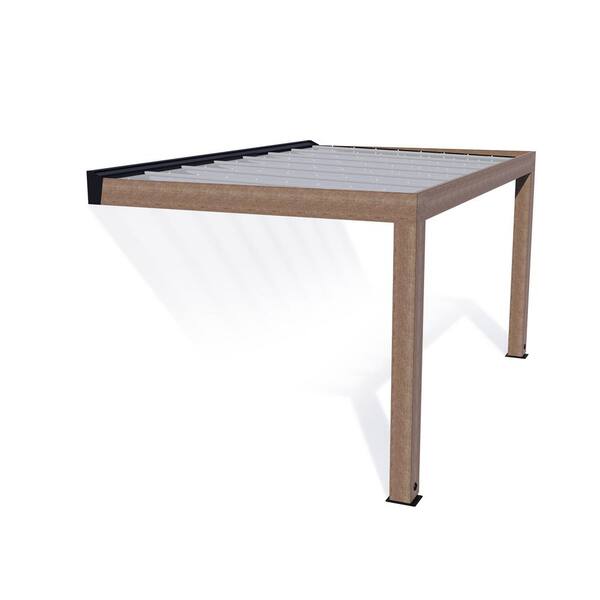 CANOPIA by PALRAM Helsinki 10 ft. x 11 ft. Cedar Wood/Solar Control ...