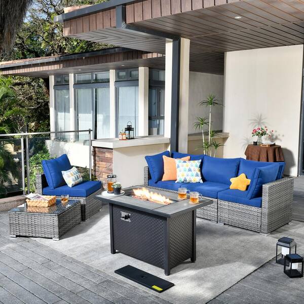 Reviews for HOOOWOOO Messi Gray 6-Piece Wicker Outdoor Patio ...
