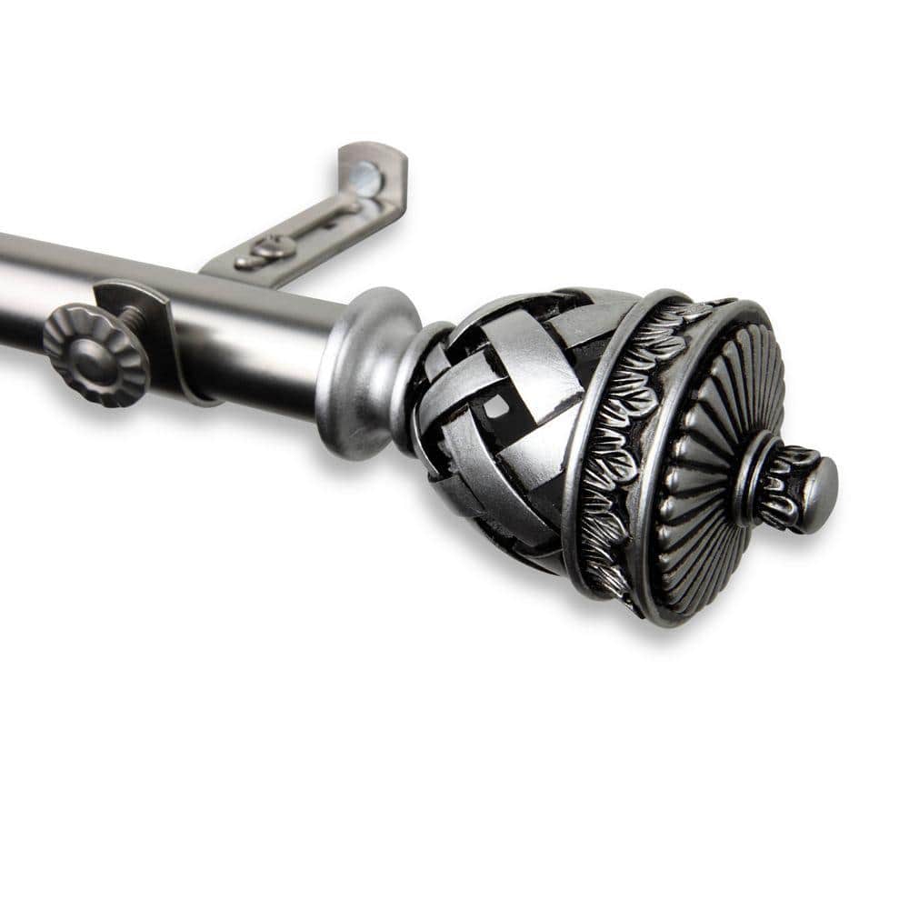 Rod Desyne 28 in. - 48 in. Telescoping Single Curtain Rod Kit in Satin ...