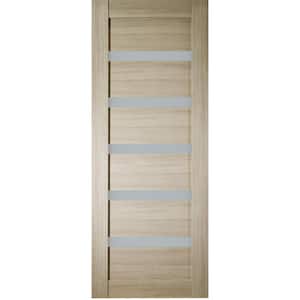 Belldinni Leora N 36 in. x 80 in. No Bore 5-Lite Frosted Glass Gray Oak ...