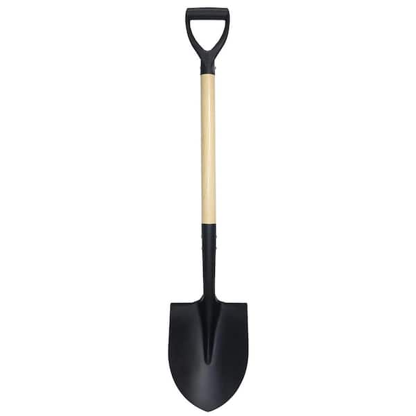MISOPILY Carbon Steel Blade 41 in. Wood Handle D-Grip Cold Rolled Steel ...