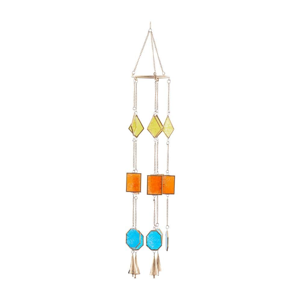 Litton Lane 35 in. Multi Colored Metal Geometric Indoor Outdoor ...