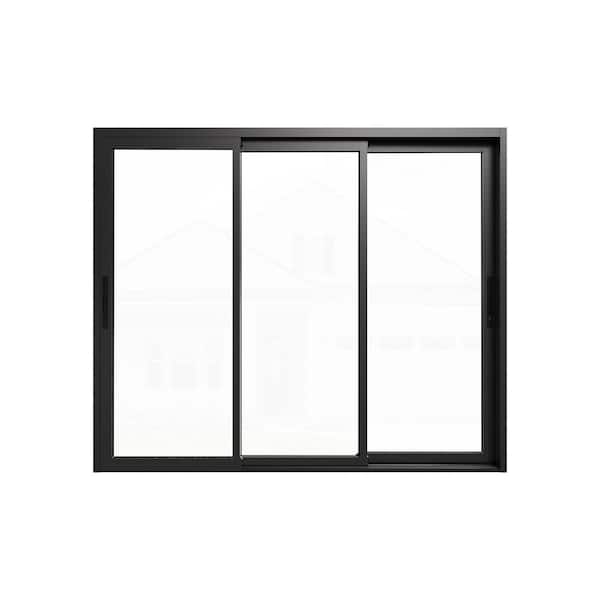 ark design platinum 96 in. x 80 in. 3 Panel Universal Black Aluminum ...