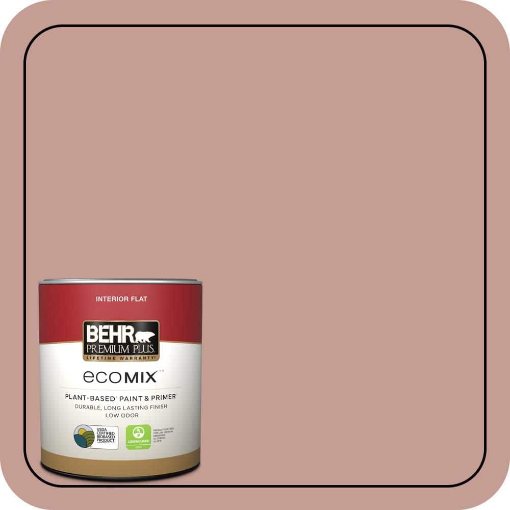 BEHR PREMIUM PLUS 1 qt. #S170-4 Retro Pink Flat EcoMix Plant-Based ...