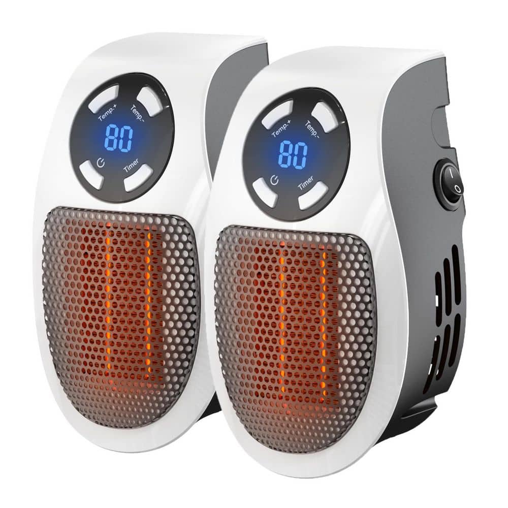 2-Pack 450W Electric Space Heater with LED Display, Thermostat, Timer ...