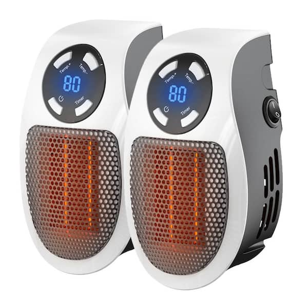 2-Pack 450W Electric Space Heater with LED Display, Thermostat, Timer ...
