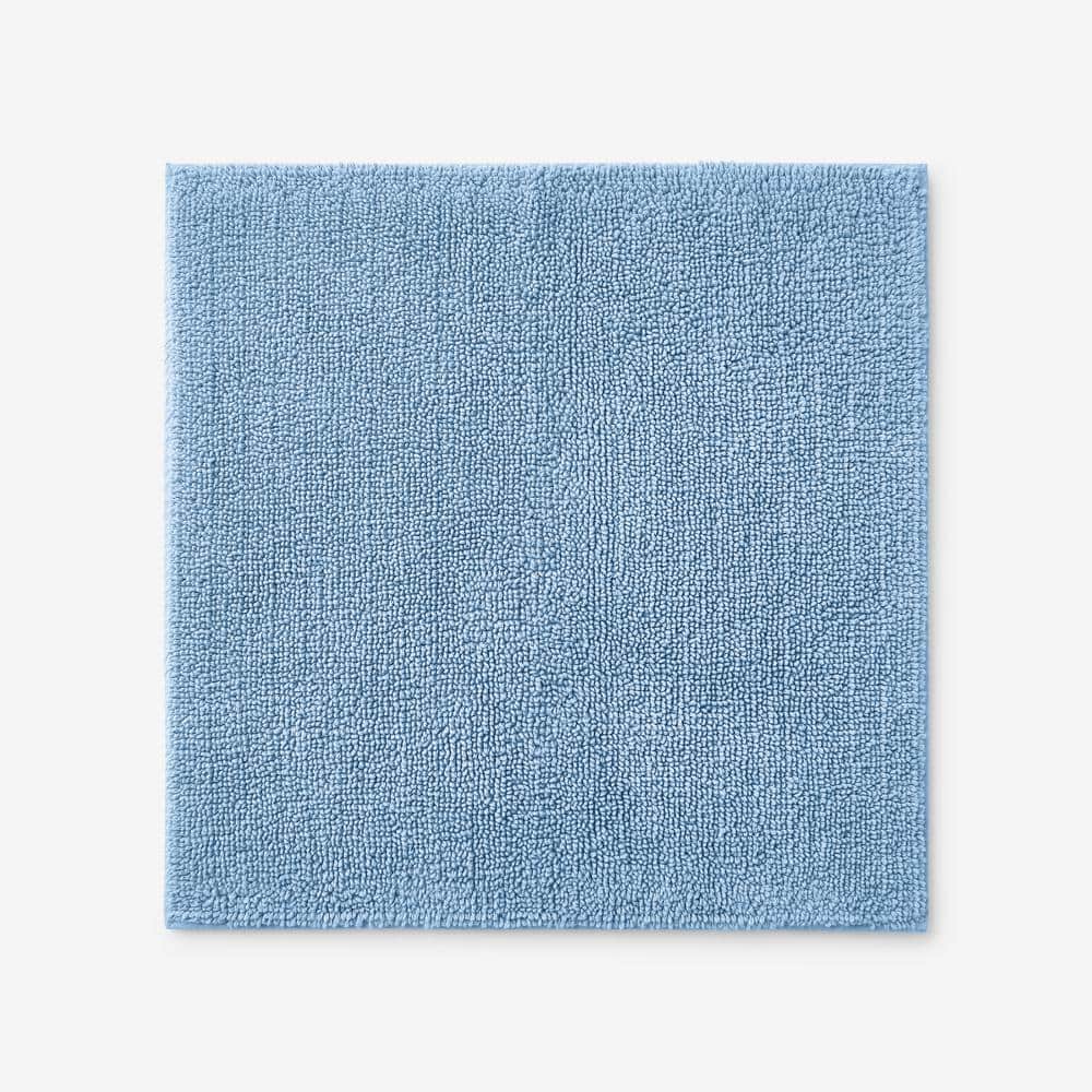 The Company Store Company Cotton 24 in. x 12 in. Blue Bath Rug 59093-SQ ...