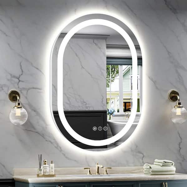 Reviews for KIOTEE 20 in. W x 28 in. H Oval Frameless Front and Back ...