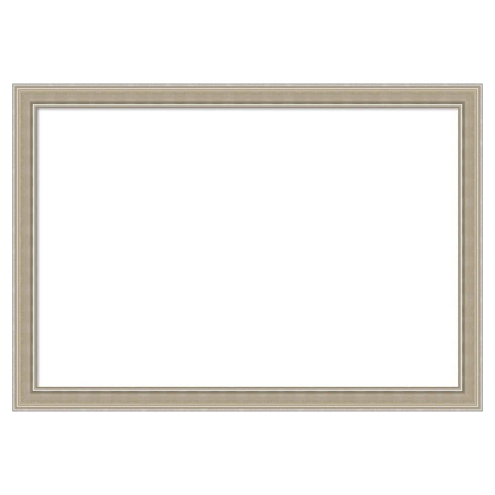 Amanti Art Mezzo Silver 40 in. x 28 in. Wood Framed Dry Erase Magnetic ...