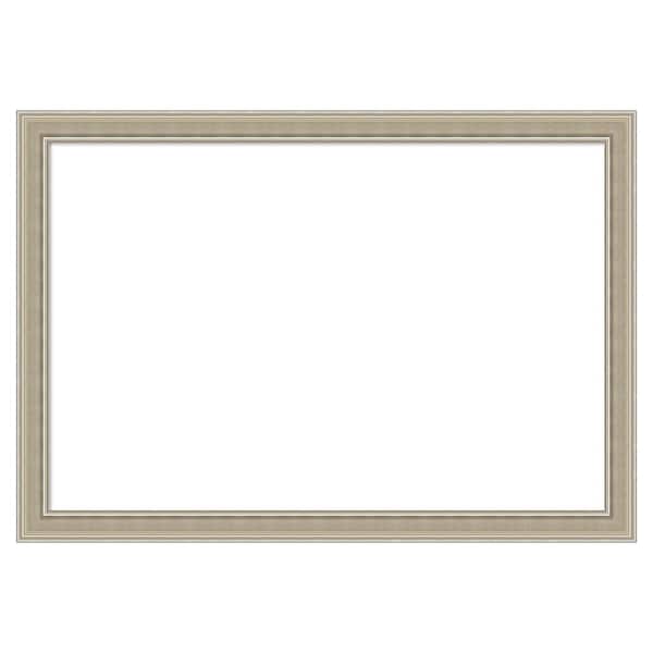 Amanti Art Mezzo Silver 40 in. x 28 in. Wood Framed Dry Erase Magnetic ...