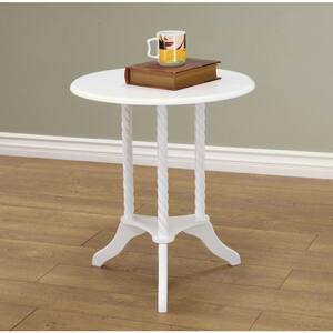 Convenience Concepts American Heritage Round White End Table 7106259W