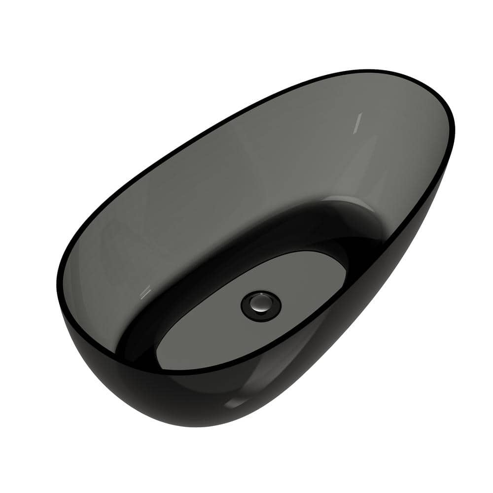 Boyel Living Modern 59 in. x 31 in. Soaking Transparent Resin Bathtub ...