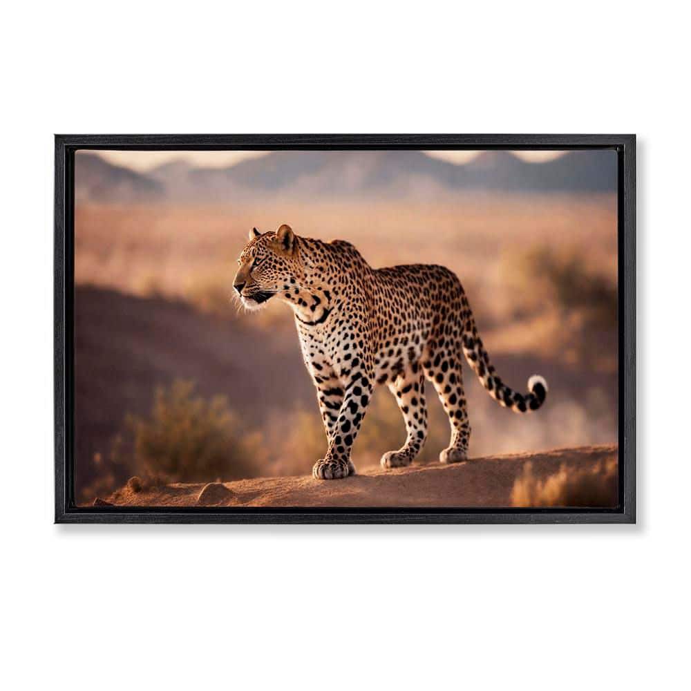 Stupell Industries Cheetah On Patrol by Noah Bay Black Floater Frame Animal Graphic Art Print 17 ...