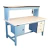 ProLine Bench in a Box 60 in. Rectangular Light Blue/White 2 Drawer ...