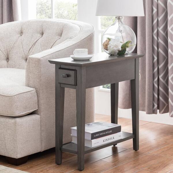 Leick Home Smoke Gray Chairside/Recliner Table 10071-GR - The Home Depot