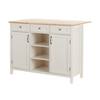 StyleWell Bainport Ivory Wooden Kitchen Island with Natural Butcher ...