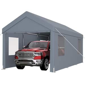 10 ft. x 20 ft. Heavy Duty Portable Car Garage with 2 Roll-up Doors and ...
