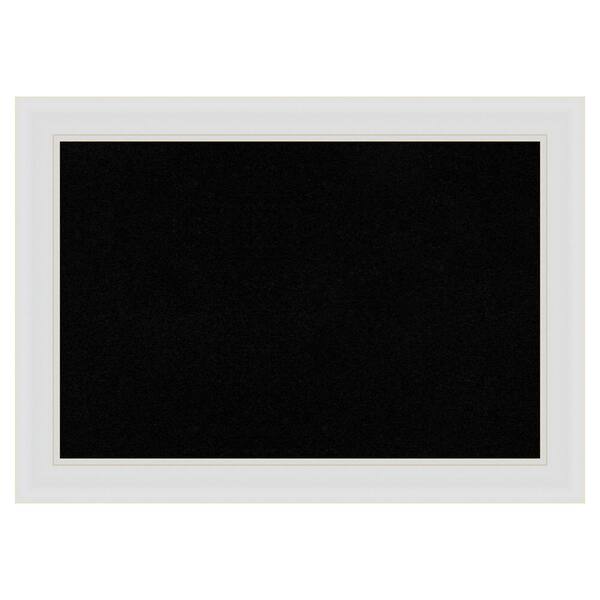 Amanti Art Flair Soft White Narrow Framed Black Corkboard 28 in. x 20 ...
