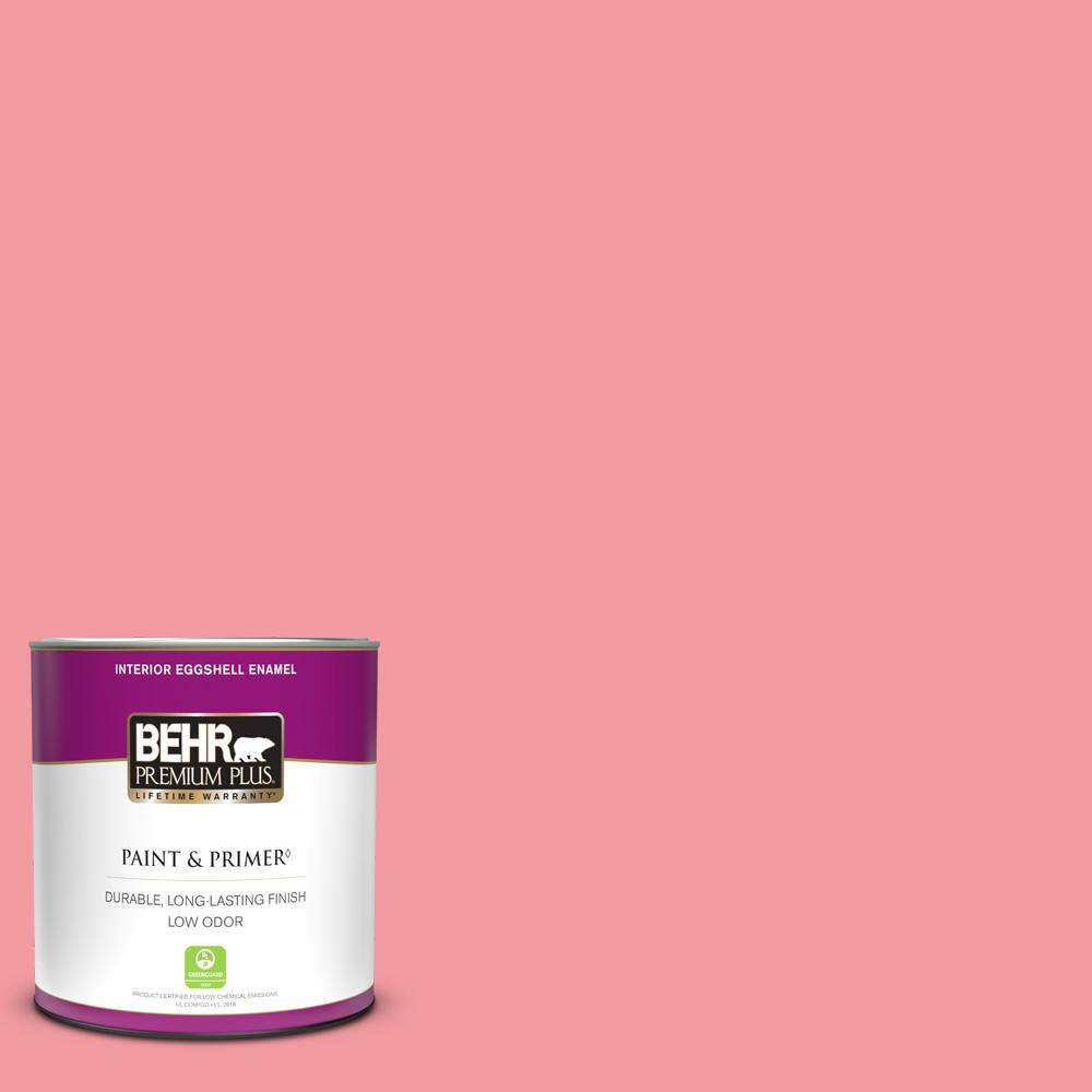 BEHR PREMIUM PLUS 1 qt. #130B-4 Primrose Garden Eggshell Enamel Low ...