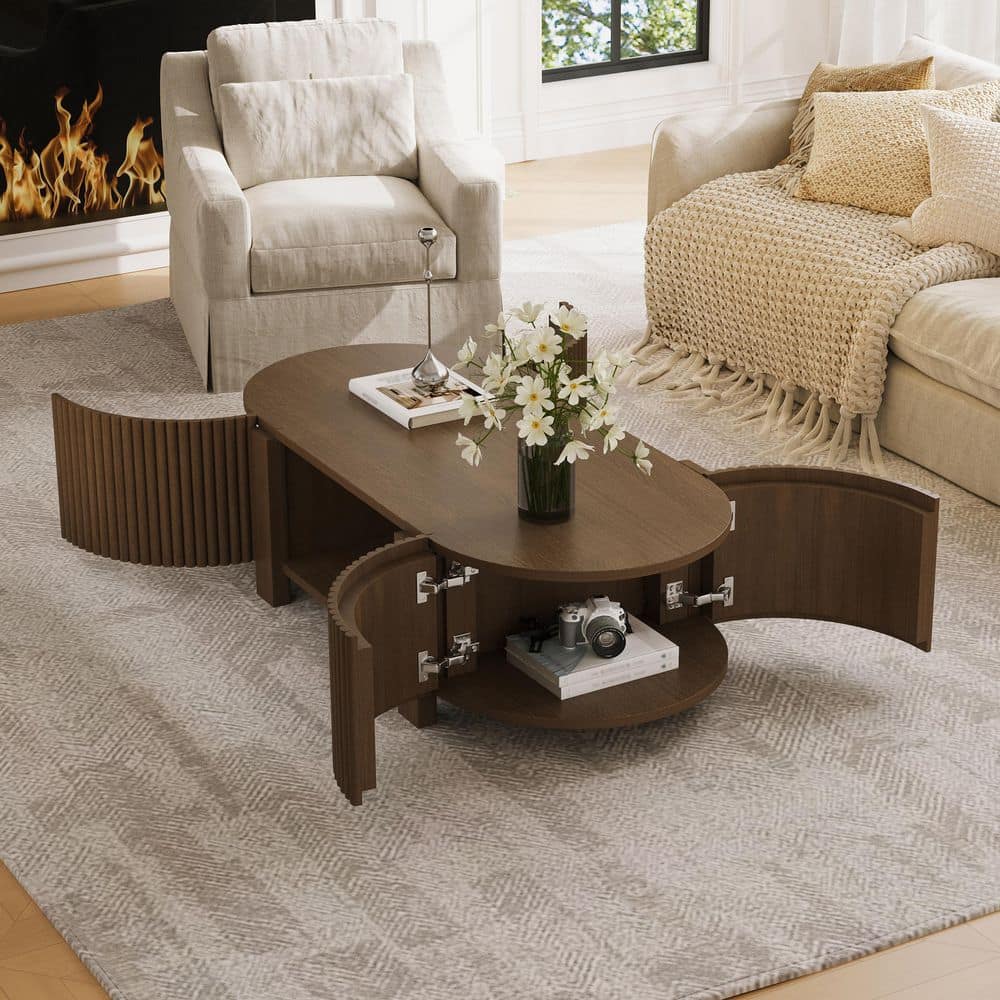 Reviews for Harper & Bright Designs 47 in. Walnut Oval 100% Solid ...