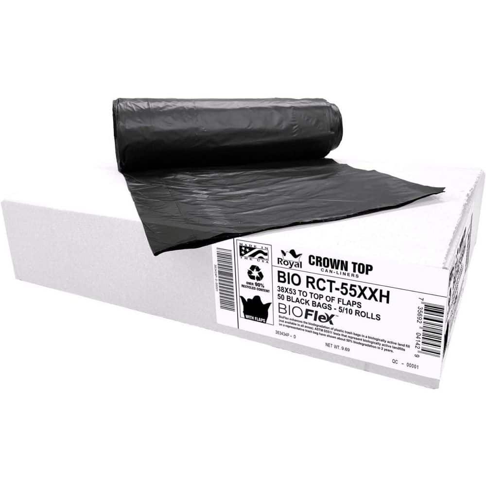 Aluf Plastics 44 Gallon Black Trash Bags (50 Count) With BioFlex ...