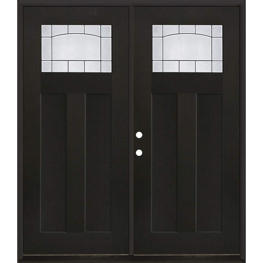 Steves & Sons Regency 72 in. x 80 in. 1/4 TopL Empire Deco Glass RHIS ...