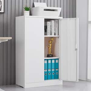 Kahomvis White 23.6 in. H Office Storage Cabinet, Metal Mobile Printer ...