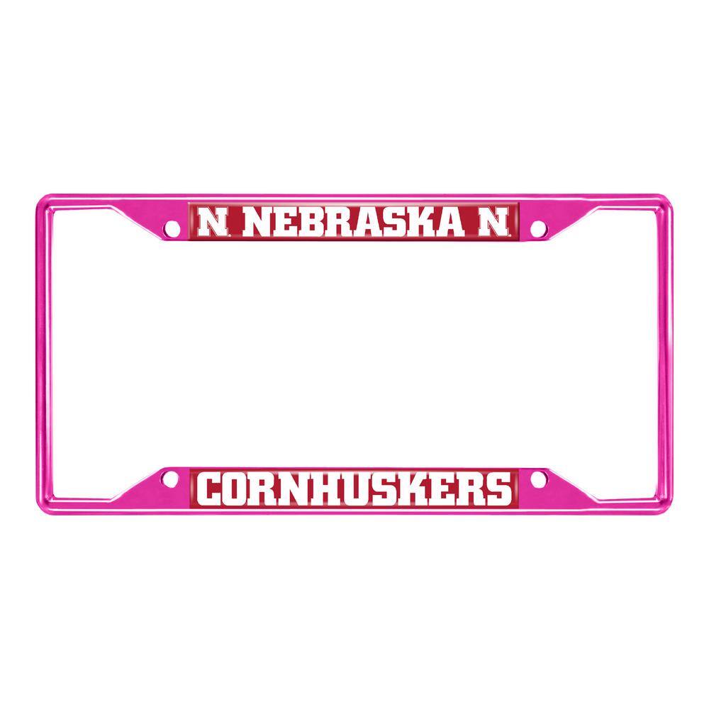 FANMATS Universal Fit University of Nebraska License Plate Frame - Pink ...