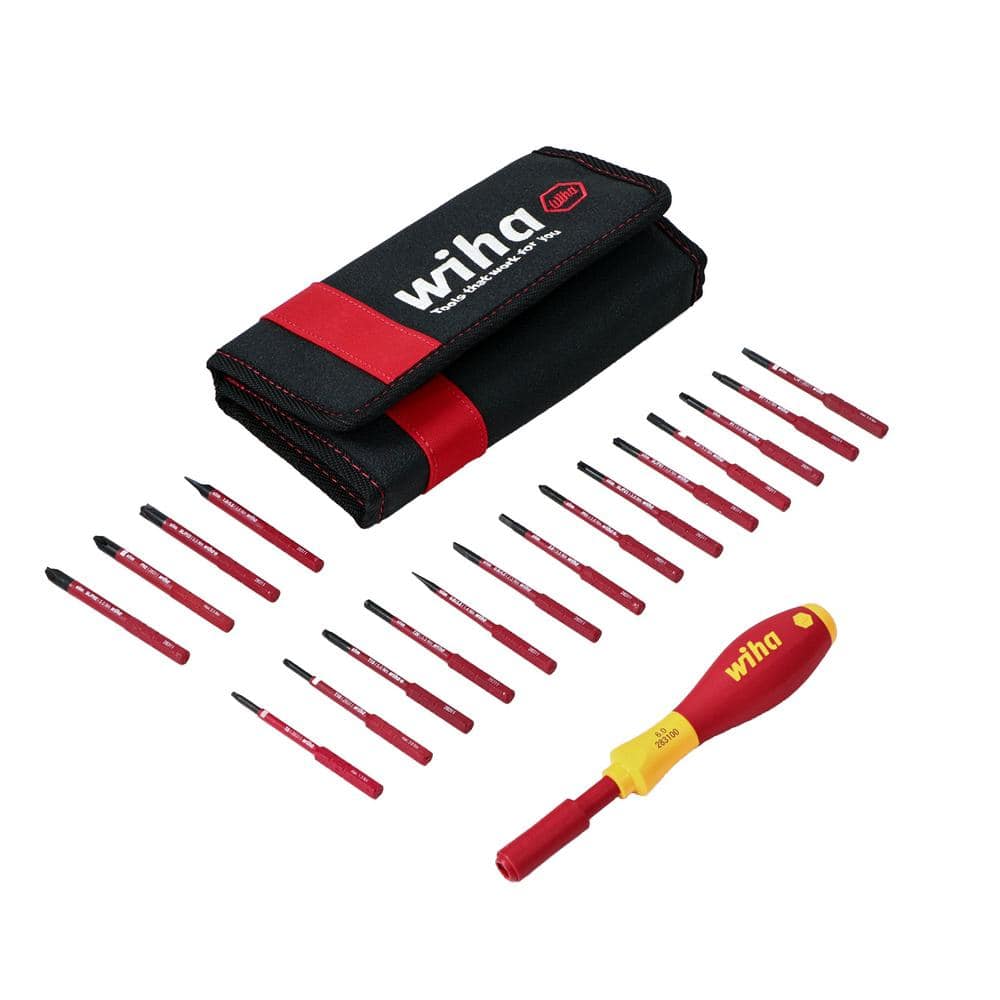 Wiha 19-Piece Insulated SoftFinish SlimLine Multi-Bit Blade Screwdriver Set 28398 - The Home Depot