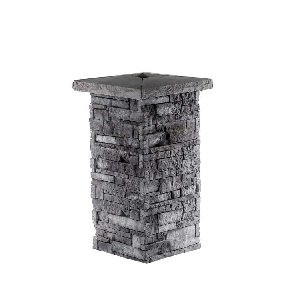 Silvermine Stone 18 in. x 36 in. Evening Gray with a Slate Split Cap ...
