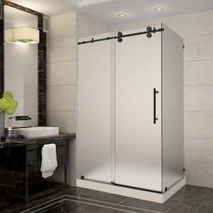 Aston Langham 48 in. x 75 in. Completely Frameless Sliding Shower Door in Oil Rubbed Bronze ...