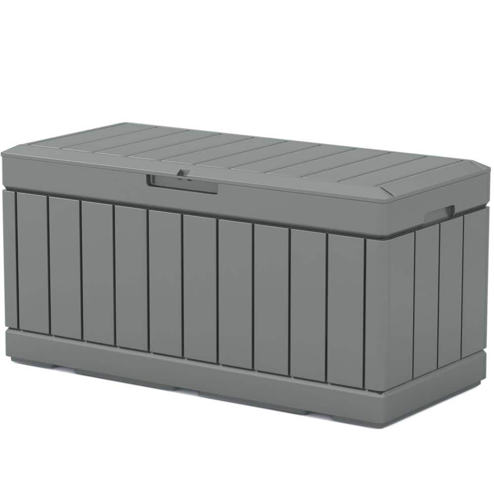 Patiowell 90 gal. Waterproof Resin Plastic Deck Box, Outdoor Storage ...
