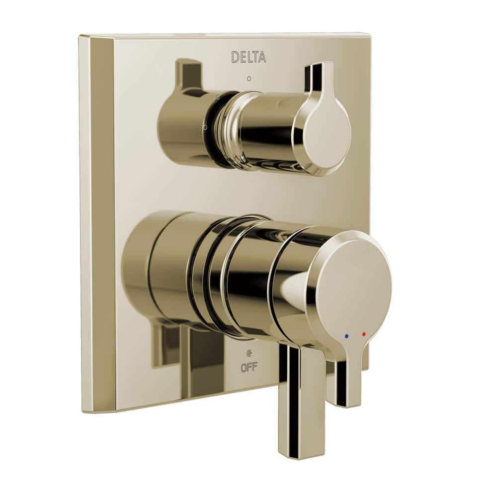 Delta Pivotal 2-Handle Wall-Mount 3-Setting Integrated Diverter Trim ...