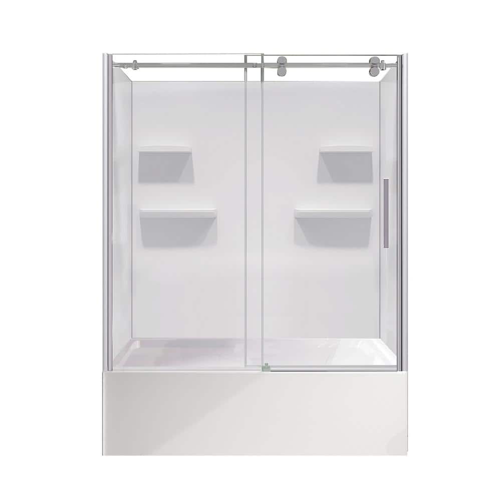 A&E Beladone 60 in. x 32 in. Left Skirted Soaking Bathtub Kit with Left ...