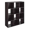 35 in. H x 47 in. W x 11.75 in. D Espresso 12-Cube Organizer ...