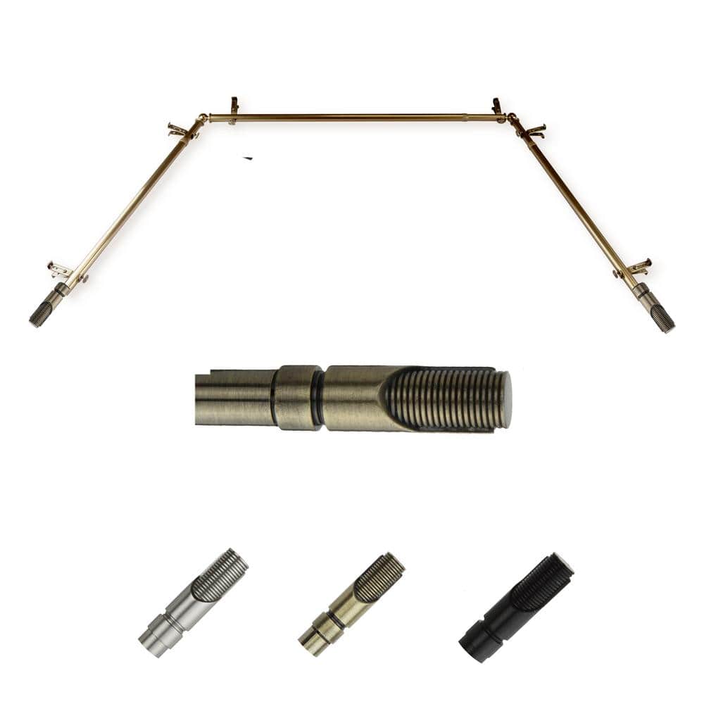 EMOH 13/16" Dia Adjustable 20"-36", 38"-72" Bay Window Curtain Rod with ...