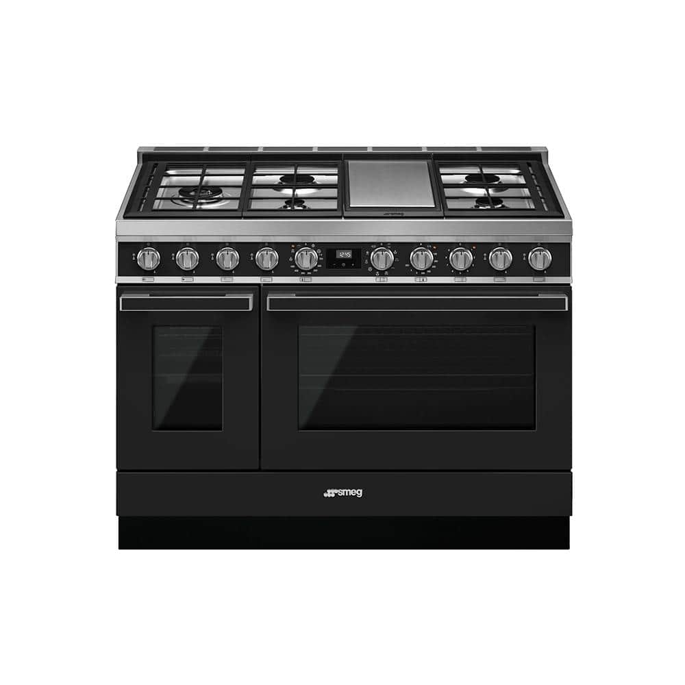 smeg Portofino Series 48" Range. Duel Fuel w/Aux Oven. Anthracite ...