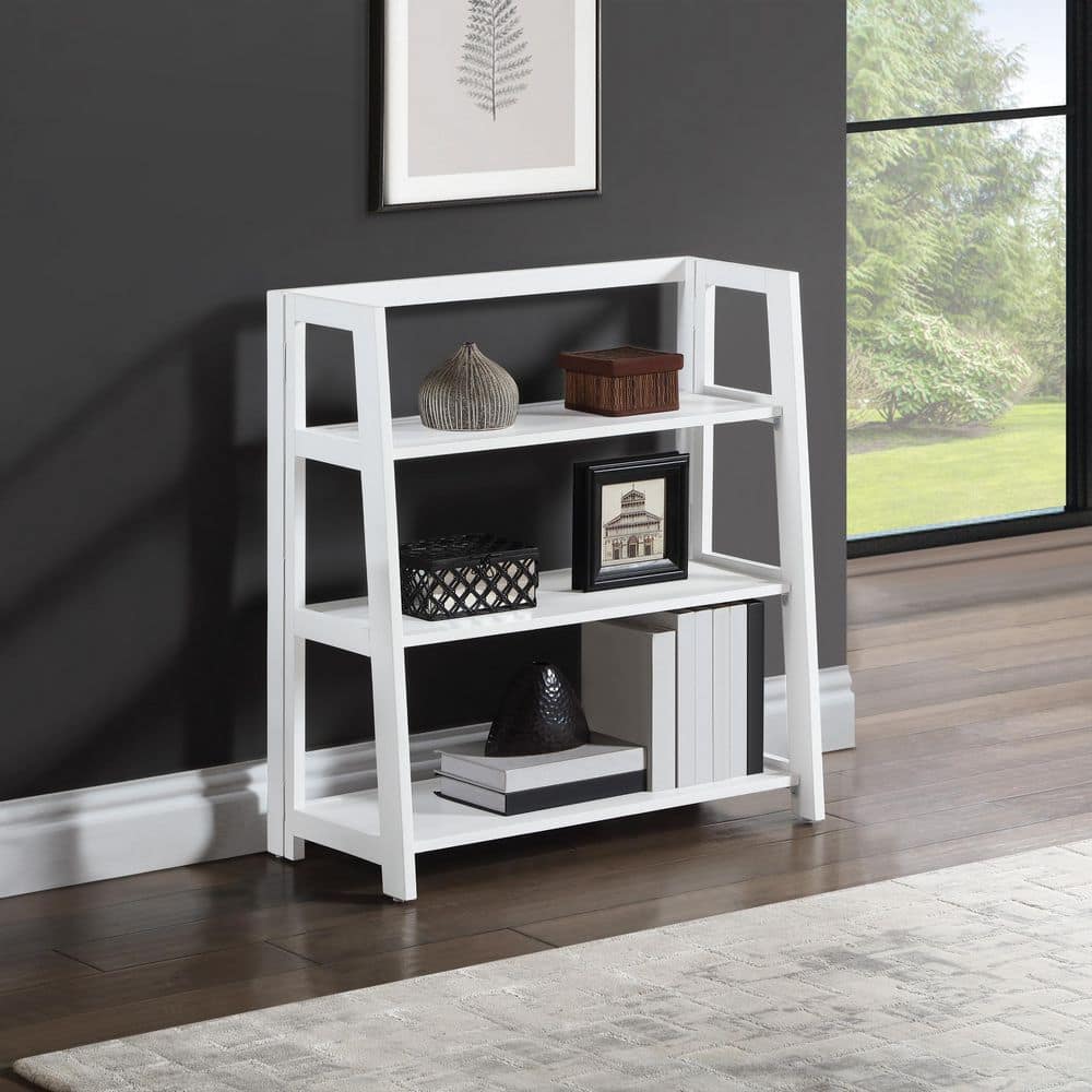 OSP Home Furnishings Bayfront 30.25 in. Willow White Wood 3-Shelf ...