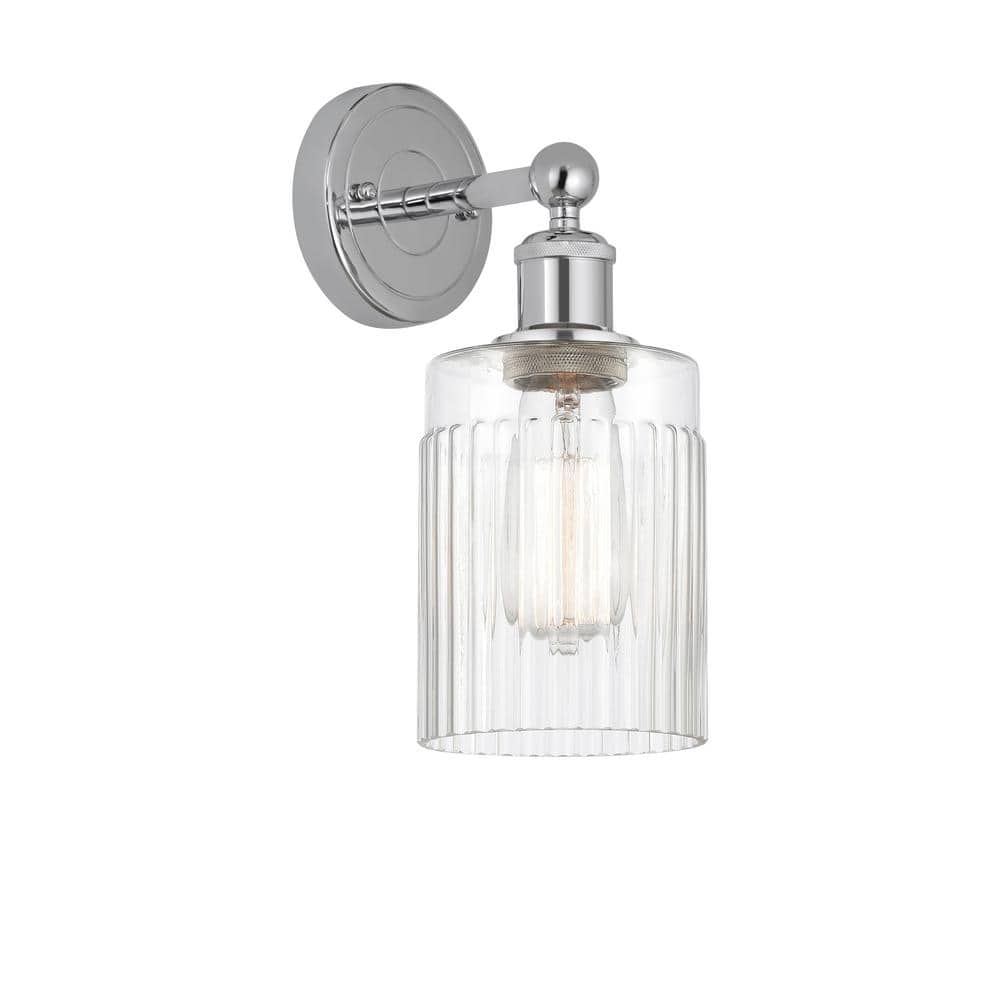 Innovations Hadley 1-Light Polished Chrome, Clear Wall Sconce with ...