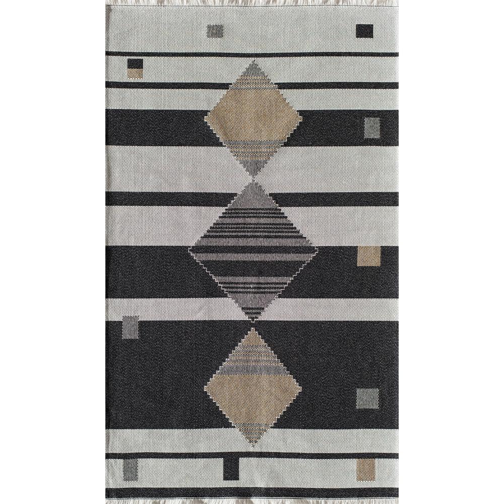 Rugs America Sloane Landlocked Black Area Rug - 2 X 8 RA30429 - The ...