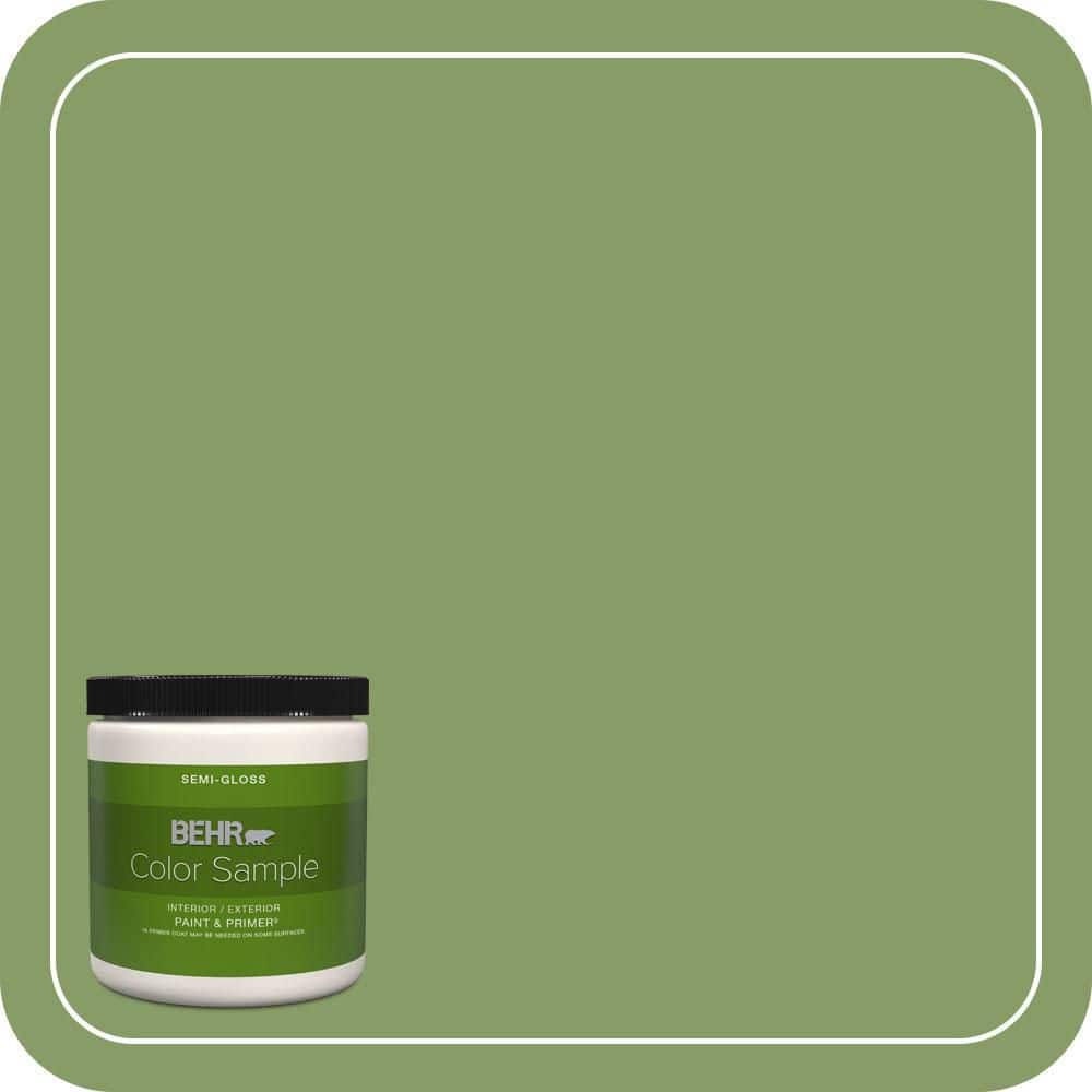BEHR PREMIUM PLUS 8 oz. #M370-5 Agave Plant Semi-Gloss Interior ...