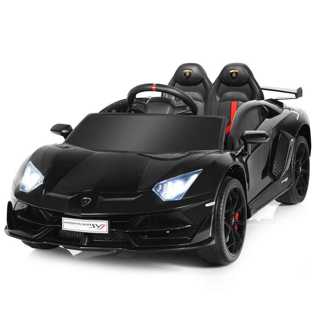HONEY JOY 9 in. Black 12-Volt Lamborghini Powered Ride-On with LED ... HONEY JOY 9 in. Black 12-Volt Lamborghini Powered Ride-On with LED ...
