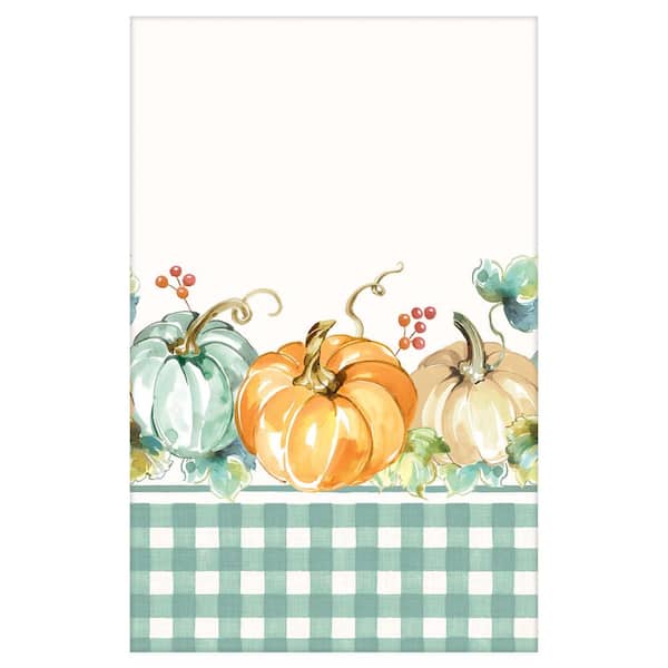 Amscan 54 in. x 102 in. Multi-Color Paper Fall Muted Autumn Table Cover ...