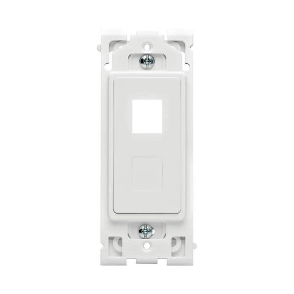 Leviton White 1-Gang Data Jack Wall Plate R12-RE640-0WW - The Home Depot