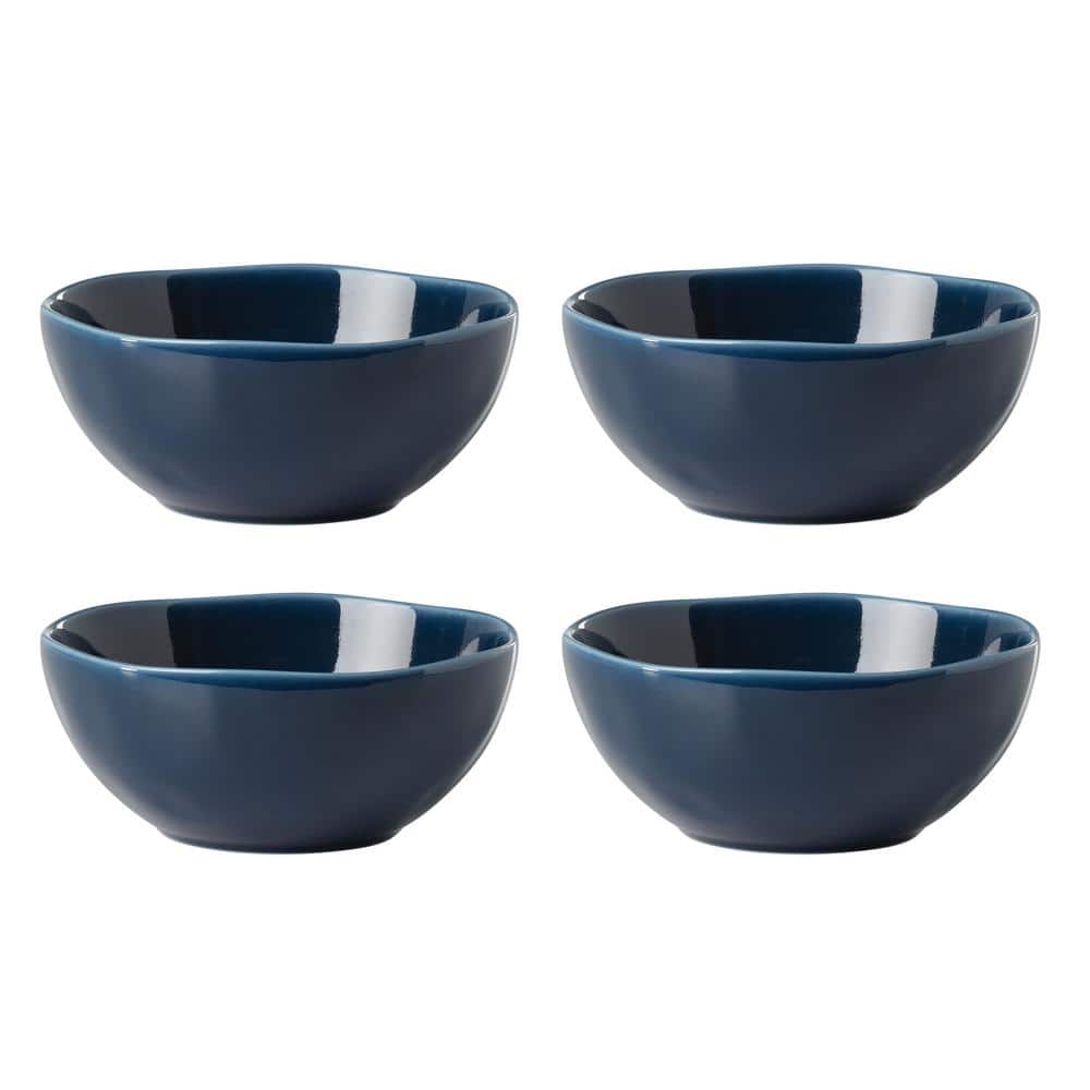 Lenox Bay Colors Blue 20 fl. oz. Blue Porcelain Bowl (Set of 4) 894671 ...