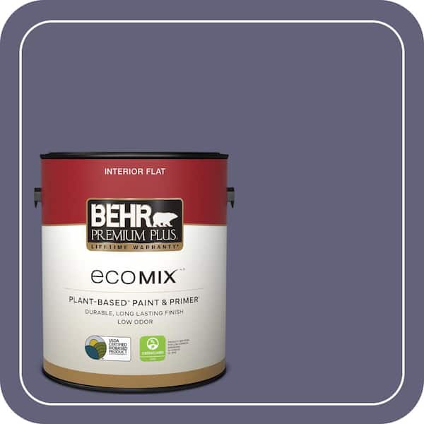 BEHR PREMIUM PLUS 1 gal. #PMD-44 Twilight Dusk Flat EcoMix Plant-Based ...