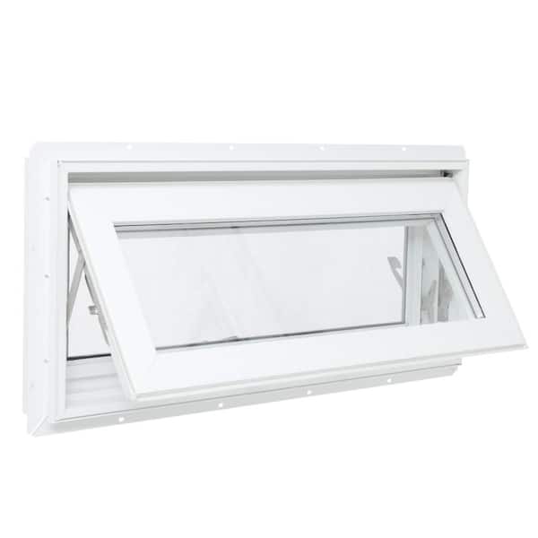 TAFCO WINDOWS 32 in. x 14 in. White Double-Pane Insulated Glass Hinged ...