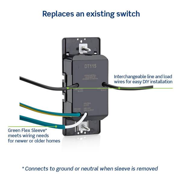 Leviton Decora 15 Amp 15-Minute Indoor In-Wall Timer Switch, 1/2 HP/9 ...
