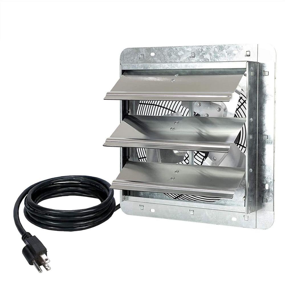 iLIVING 960 CFM Silver Electric Power Gable Mount Attic Fan ILG8SF12V ...
