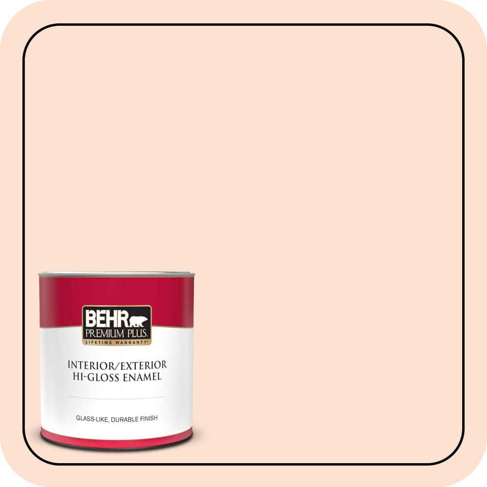 BEHR PREMIUM PLUS 1 qt. #220A-1 Powdered Peach Hi-Gloss Enamel Interior ...